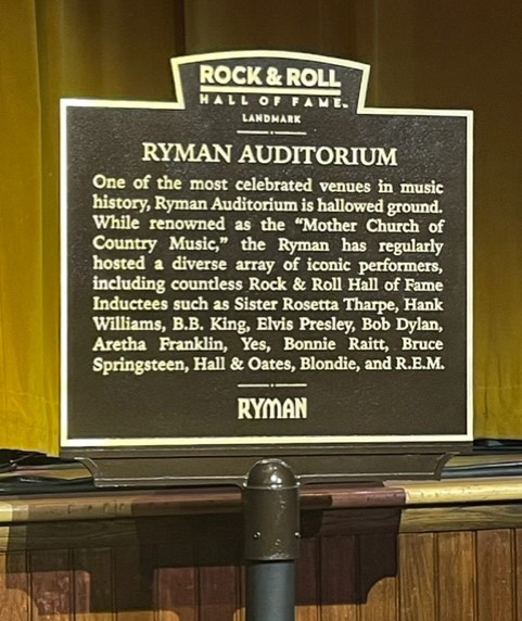 Ryman Auditorium named Rock & Roll HoF landmark - Nashville Music Line